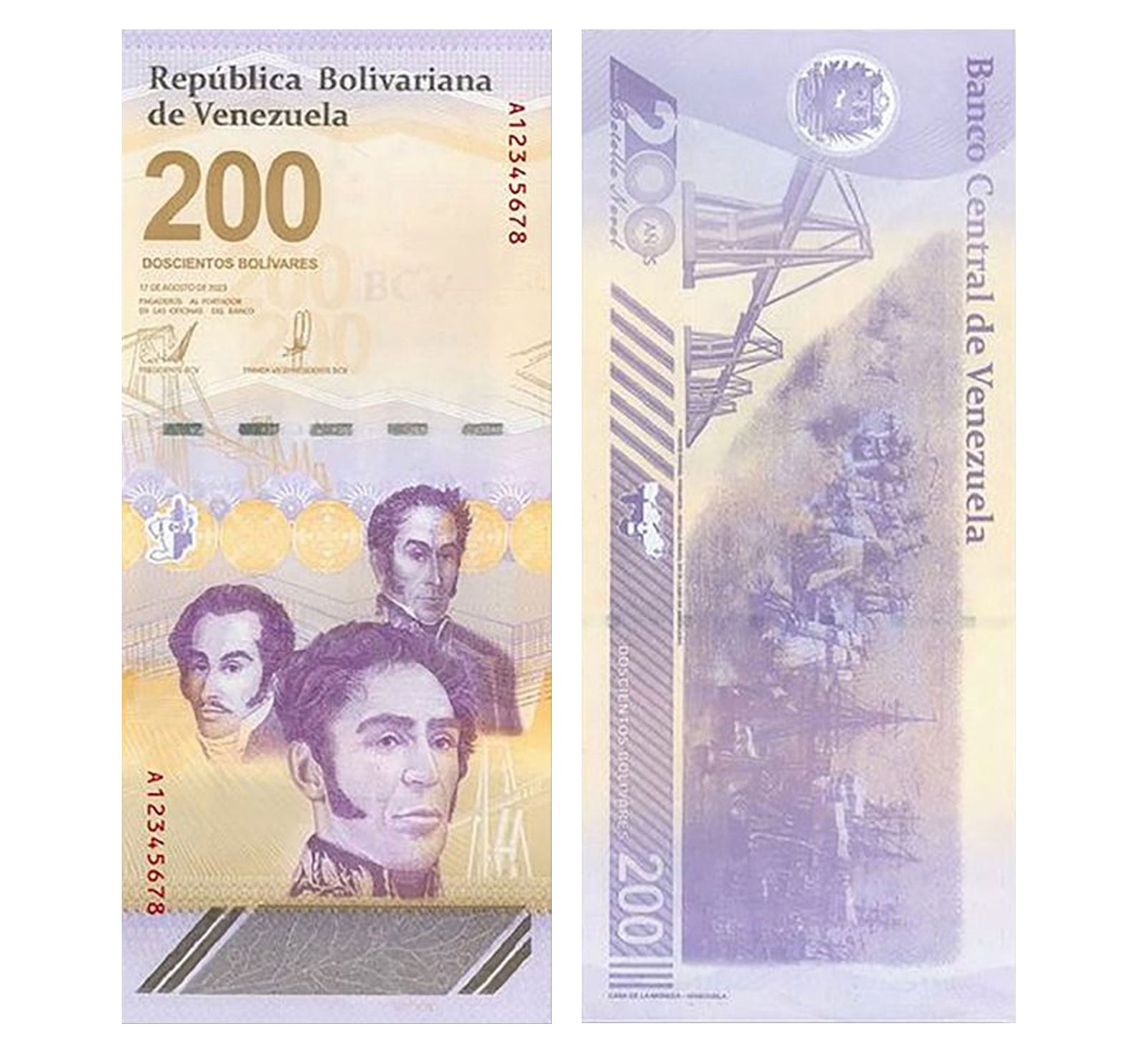 Venezuela 200 DIGITALES Bolivar Banknote 2023 UNC Uncirculated