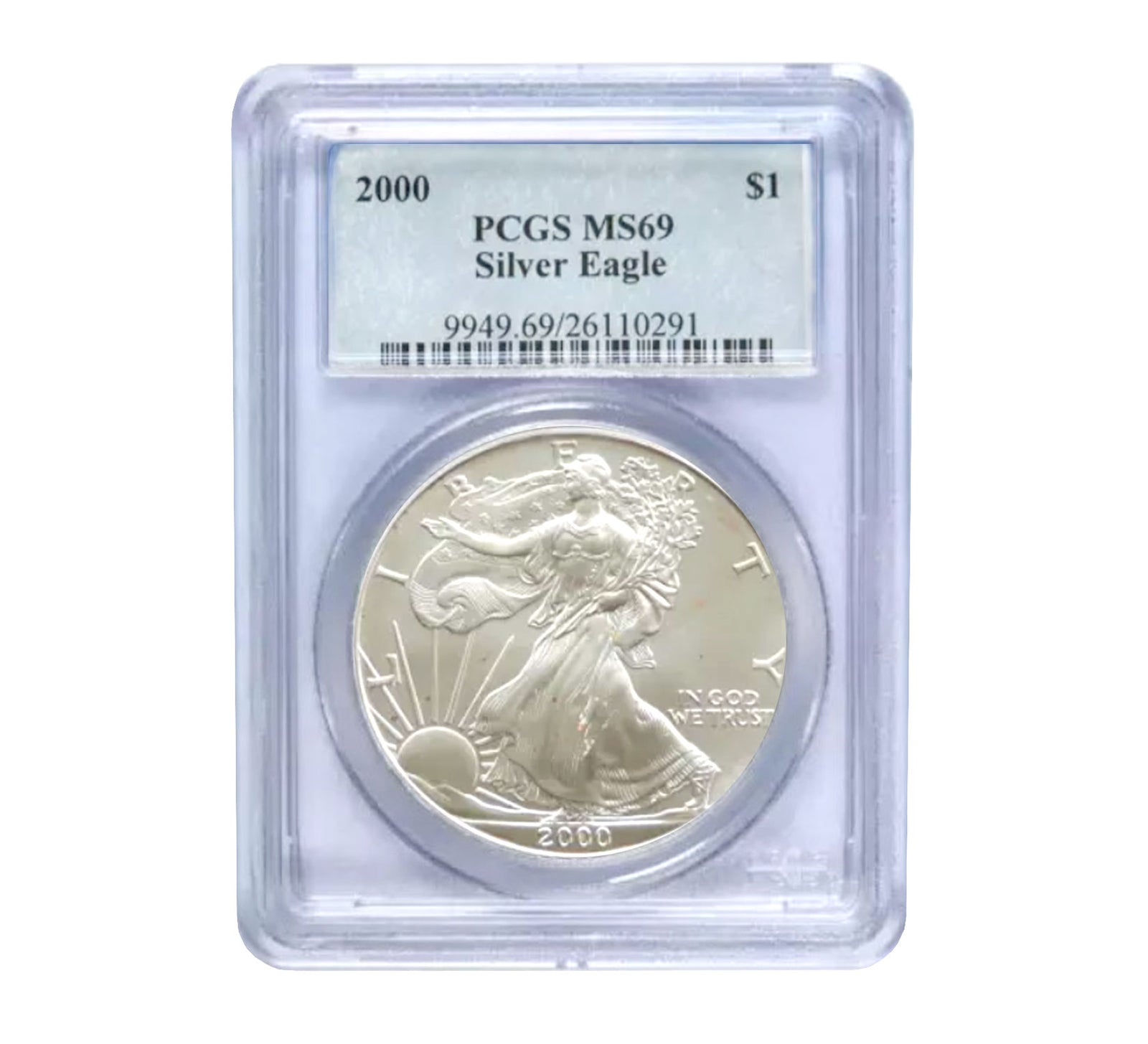 2000 $1 American Silver Eagle MS69 PCGS