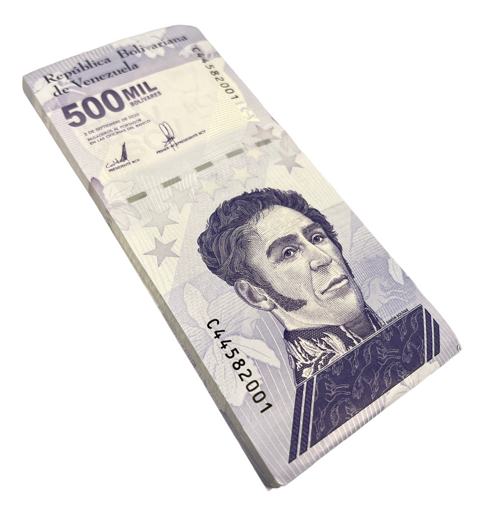 500,000 Venezuela Bolivar Soberano Uncirculated 2020 Bundle of 100 ...