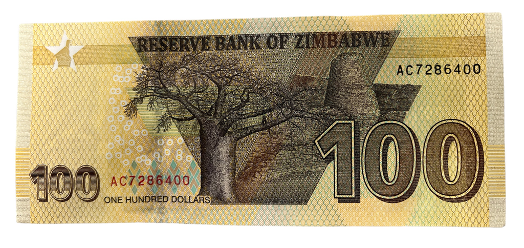 100 Dollar Zimbabwe Banknotes 2020 AA Series Uncirculated Bundle of 100 ...