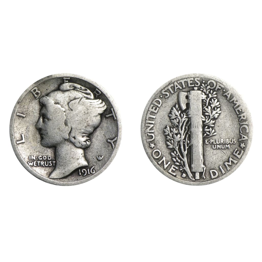 $1 Face - 90% Silver Mercury Dimes Circulated | Great American Coin ...