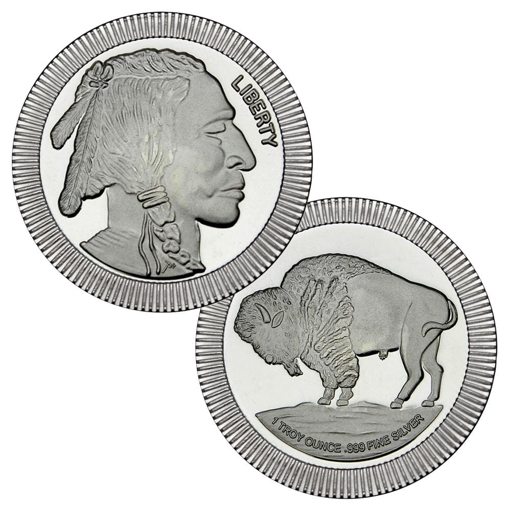 1 Ounce Silvertowne Mint .999 Silver Stackable Buffalo Round - Collect ...