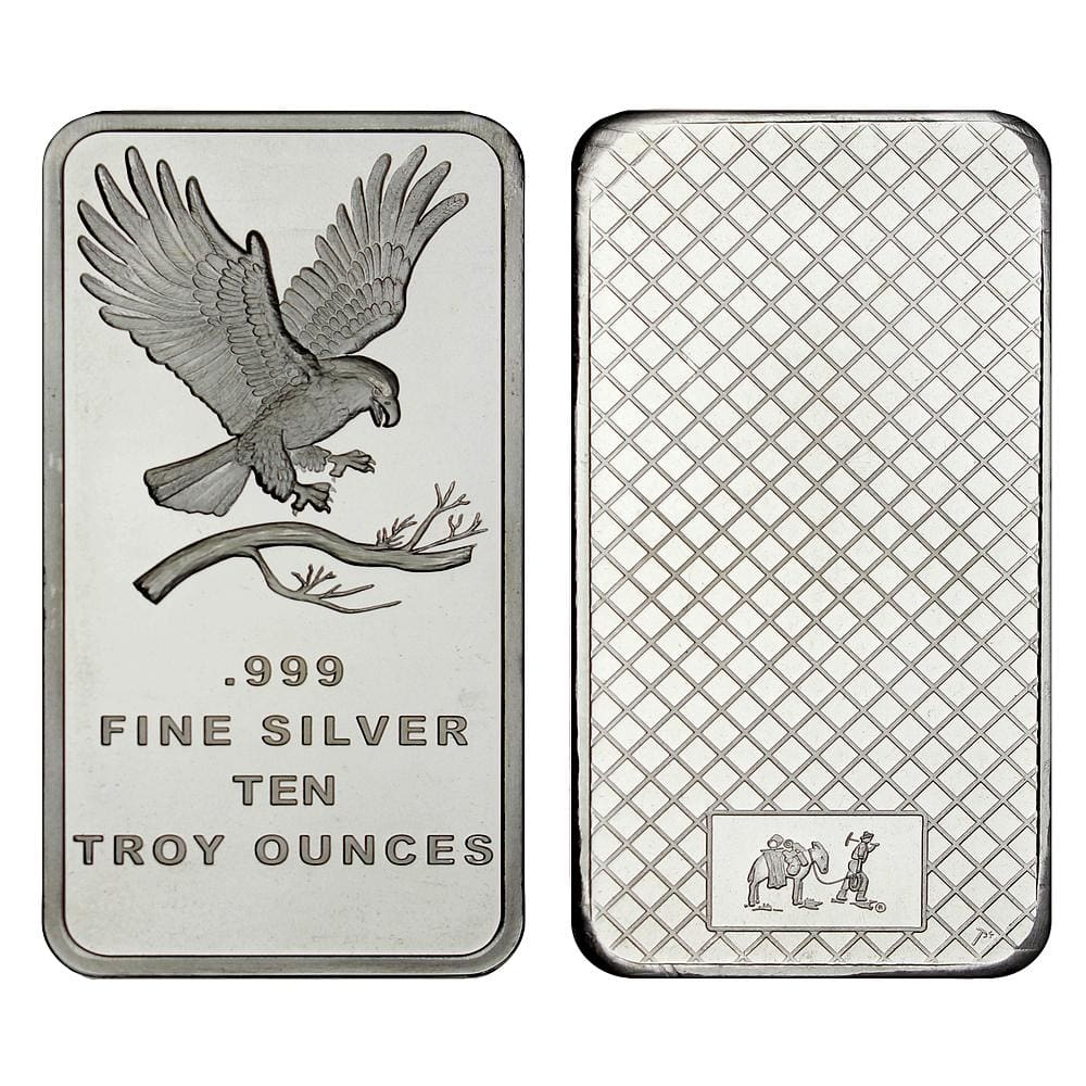10 Ounce Silvertowne Mint .999 Silver Eagle Bar – Great American Coin ...