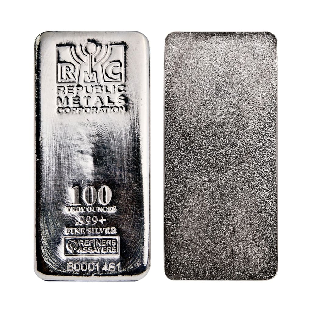 100 Ounce Republic Metals .999 Silver Cast Bar – Great American Coin ...