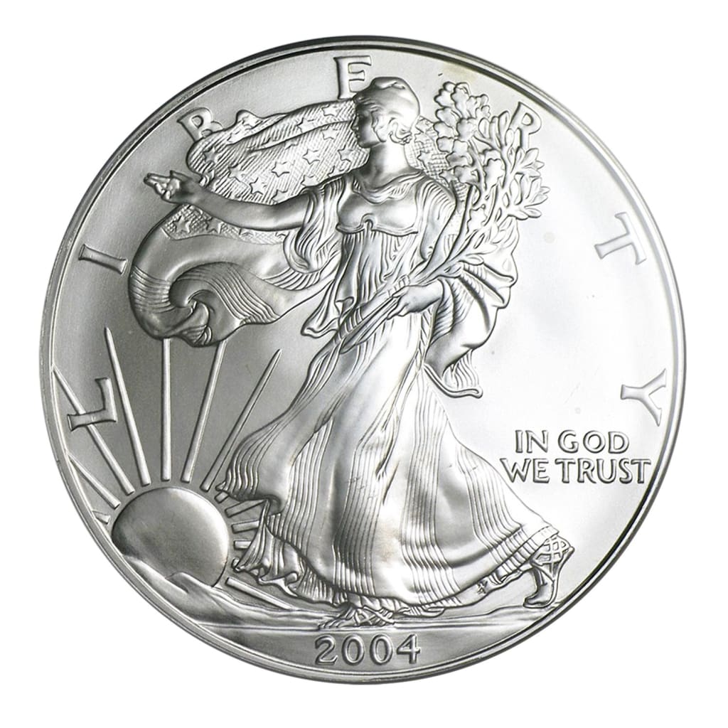 2004 $1 American Silver Eagle Brilliant Uncirculated - .999 Fine Silver ...