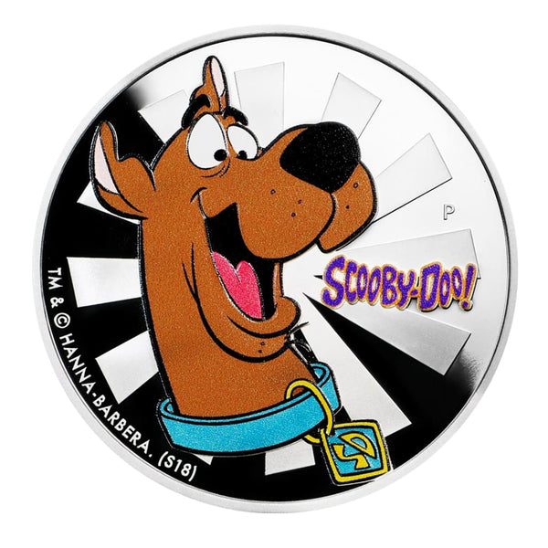 2018 Tuvalu 1 oz .999 Silver Scooby-Doo Colorized Proof with Gift Box ...