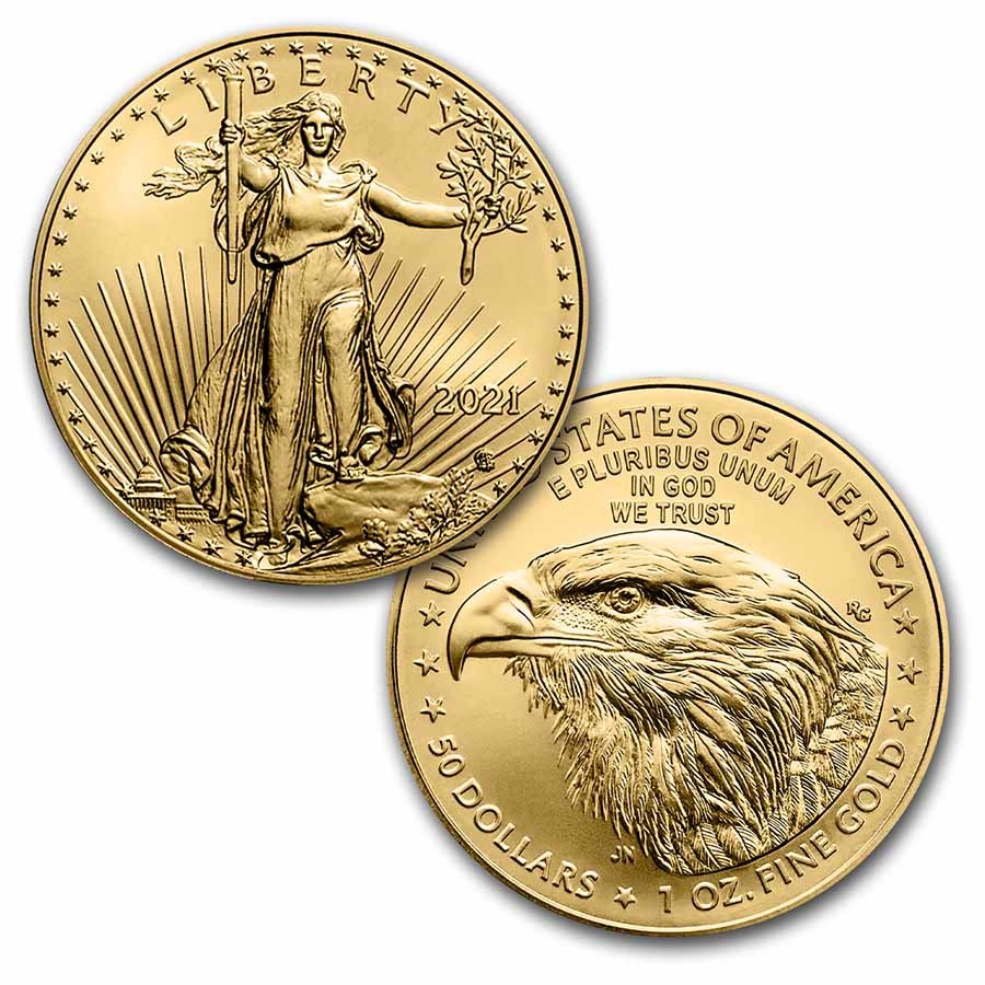 2021 $50 1 oz Gold American Eagle BU Brilliant Uncirculated - Type 2 ...
