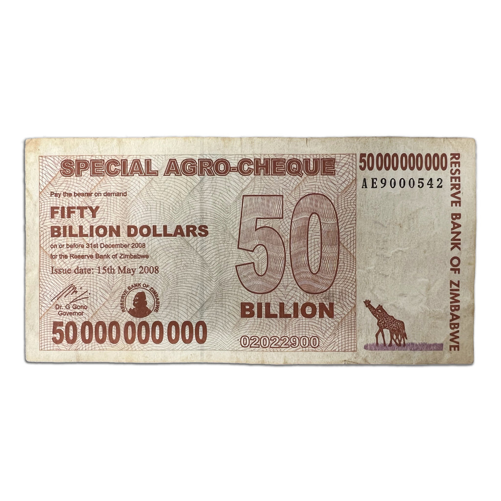 50 Billion Zimbabwe AGRO-CHEQUE Circulated 2008 – Great American Coin ...